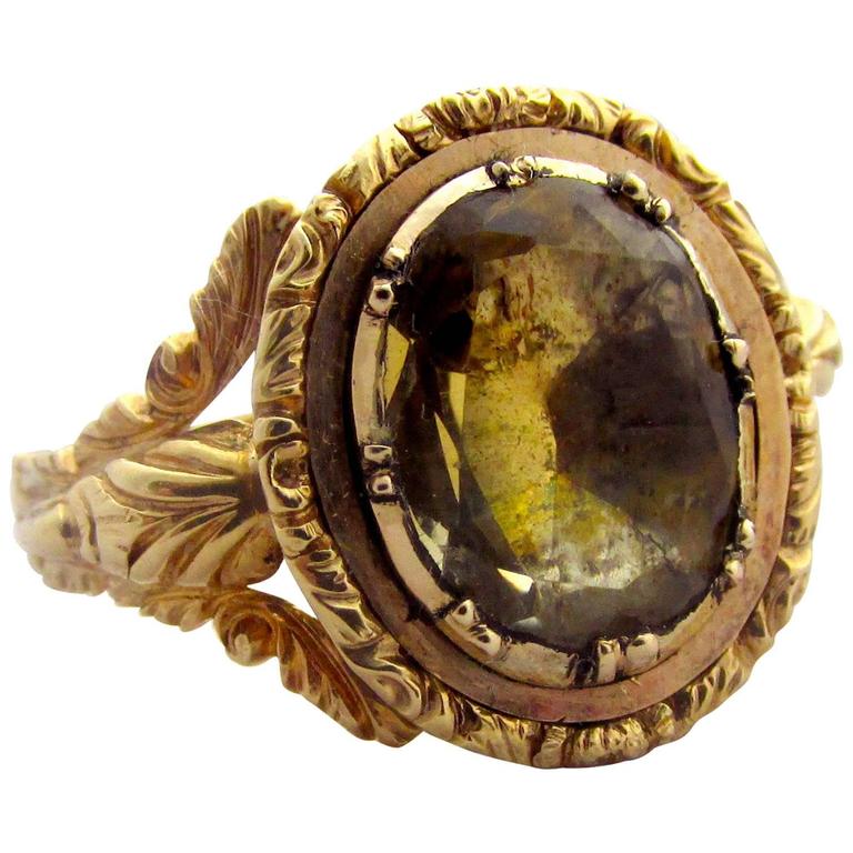 Antique Citrine Gold Ring For Sale at 1stdibs