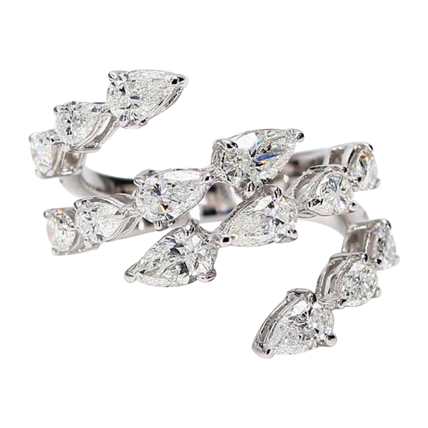 Natural White Princess Diamond 2.00 Carat TW White Gold Cocktail Ring ...