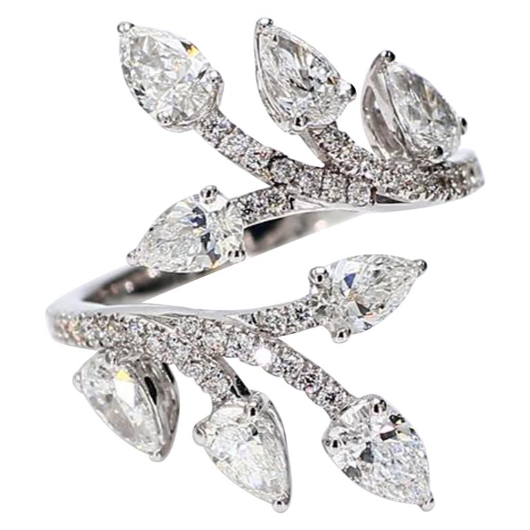 Natural White Princess Diamond 2.00 Carat TW White Gold Cocktail Ring ...