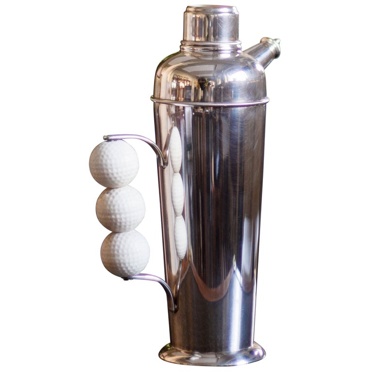 Silver plated "Golf" shaker P.H.V. and C. For Sale at 1stDibs