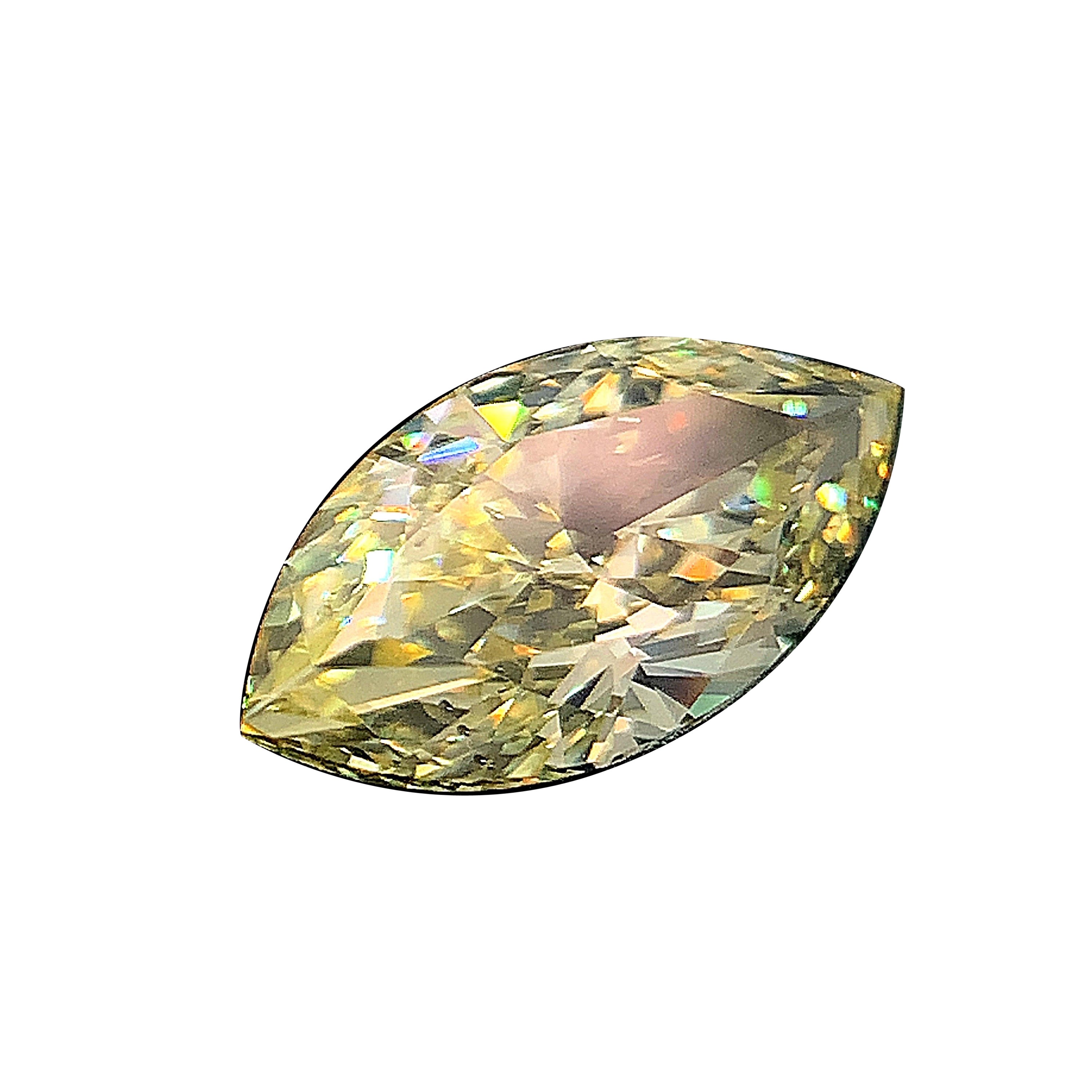 GIA Certificated 5.07cts Fancy Yellow Vs2 Natural Oval Diamond Platinum ...