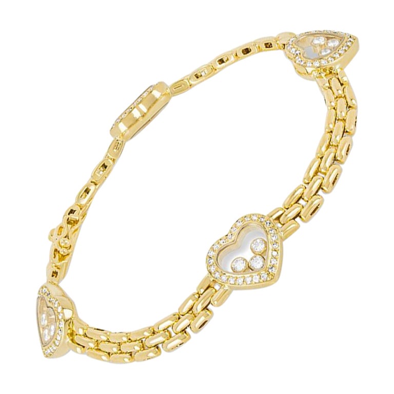 Chopard Yellow Gold Happy Diamonds Bracelet For Sale at 1stDibs