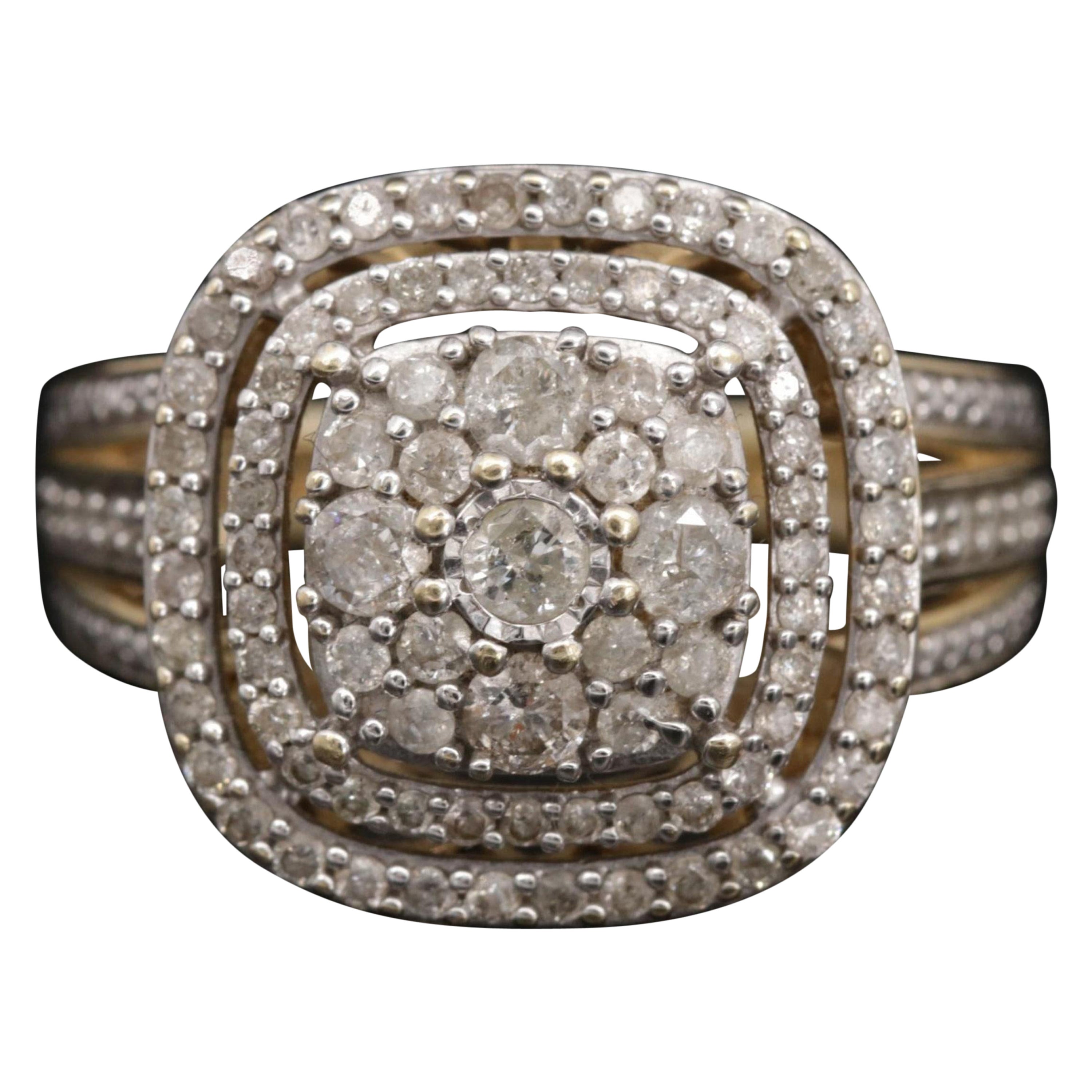 Customizable Ruby Diamond Engagement Ring, Unique Double Halo Diamonds ...