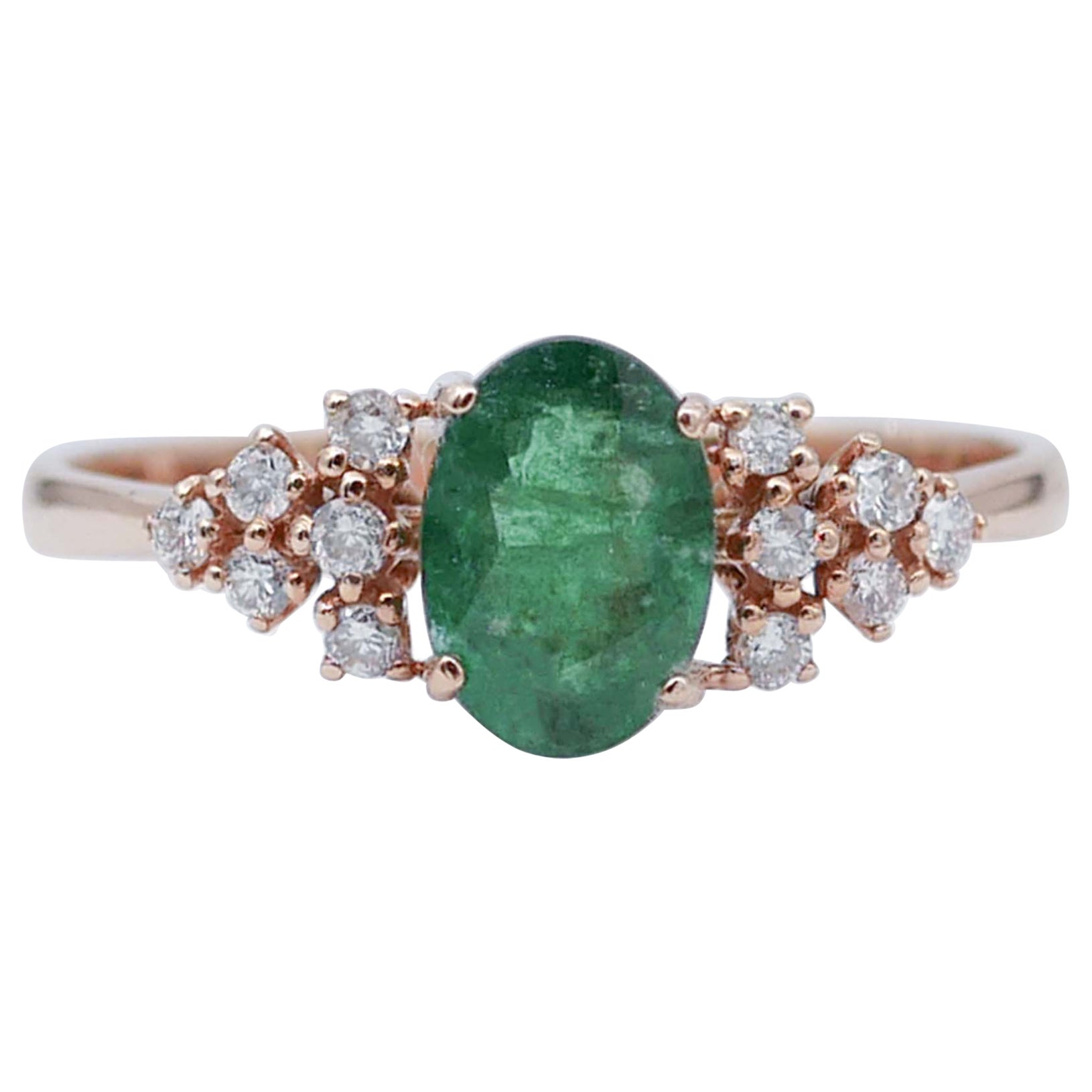 Georgian Emerald and Rose Diamond Ring at 1stDibs