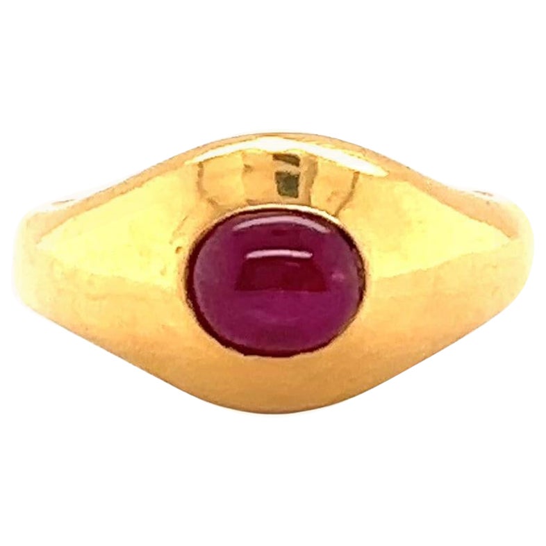 Vintage Tiffany and Co. 2.20ct Star Ruby Solitaire 18 Karat Gold Bezel ...