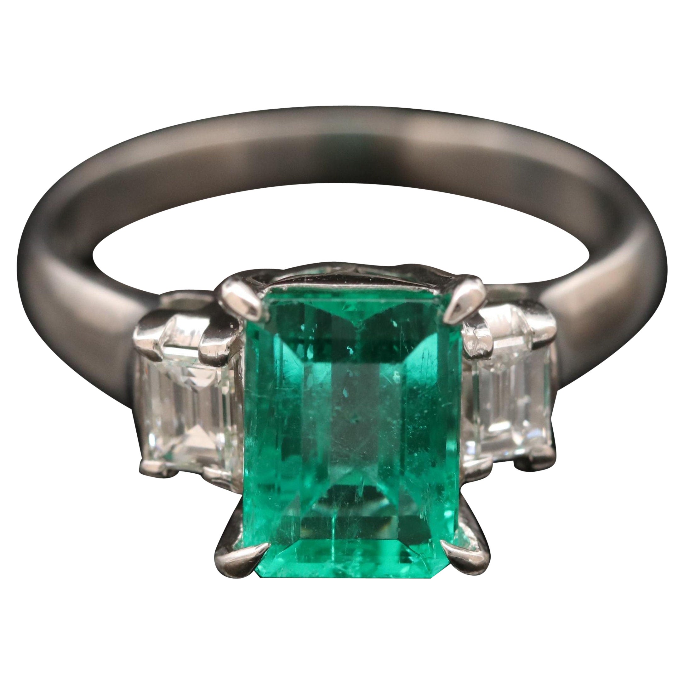 Customizable Minimalist Emerald Engagement Ring, Classic Emerald Gold ...