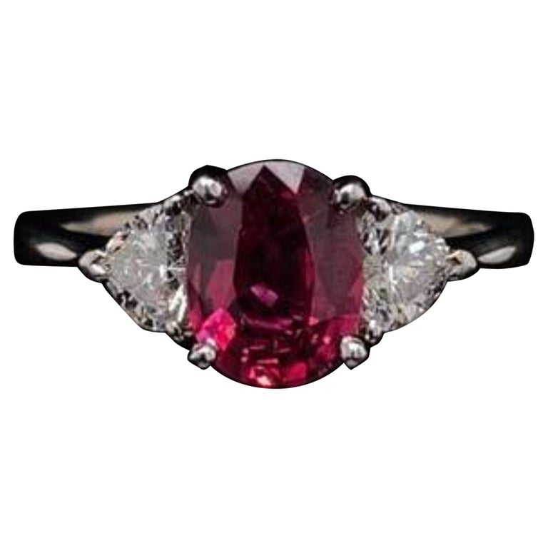 Customizable Unique Oval Cut Ruby Diamonds Engagement Ring, Bridal ...