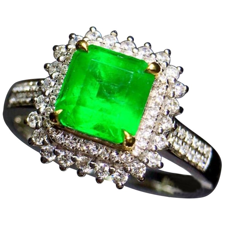 Customizable Vintage Emerald Cut Emerald Engagement Ring, Antique ...