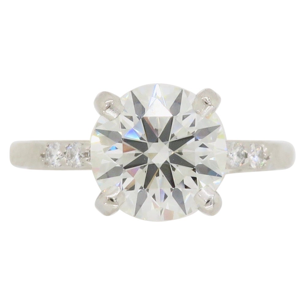 GIA Certified Excellent Cut Diamond Set in Platinum at 1stDibs