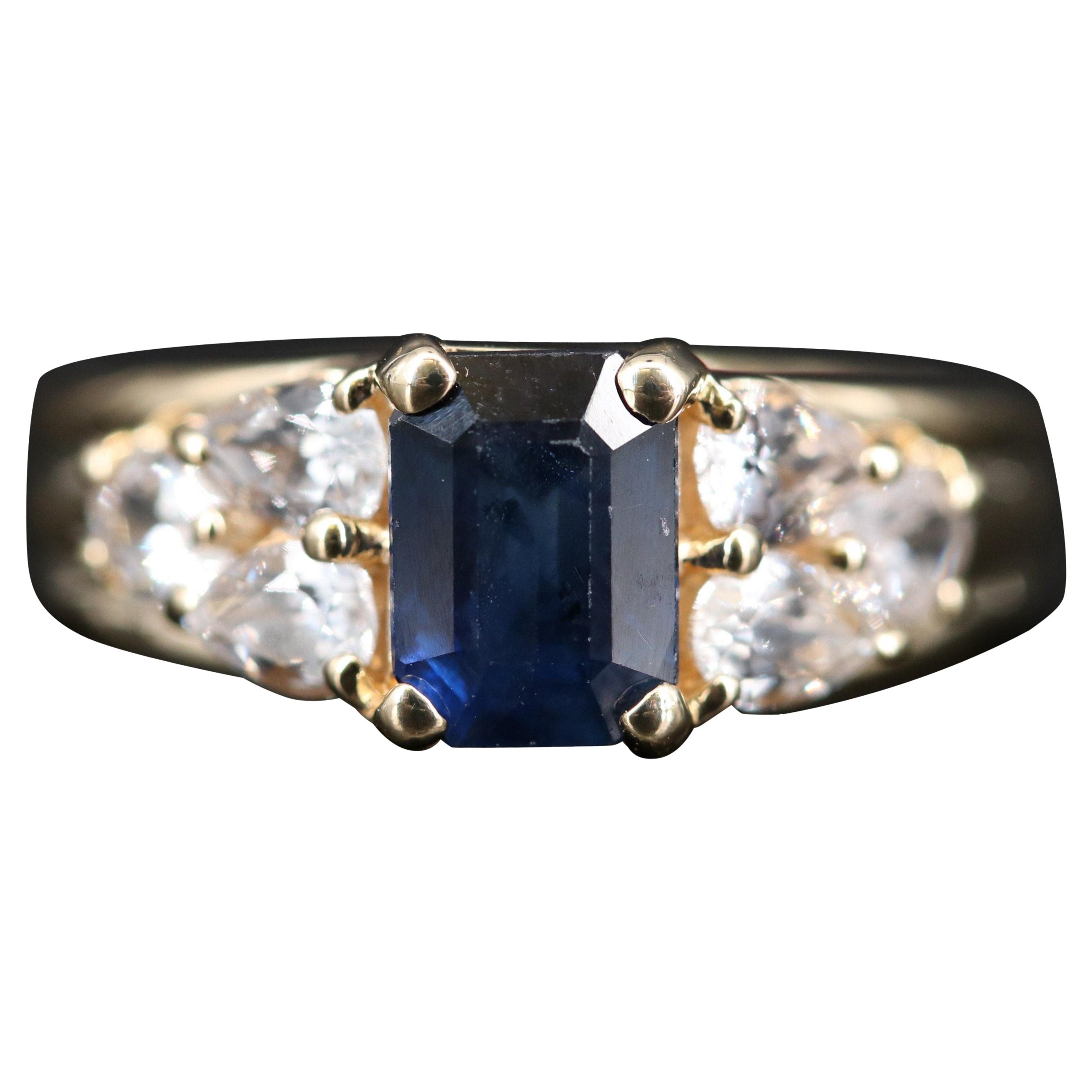 Customizable Antique Sapphire Engagement Ring, Natural Sapphire Wedding ...