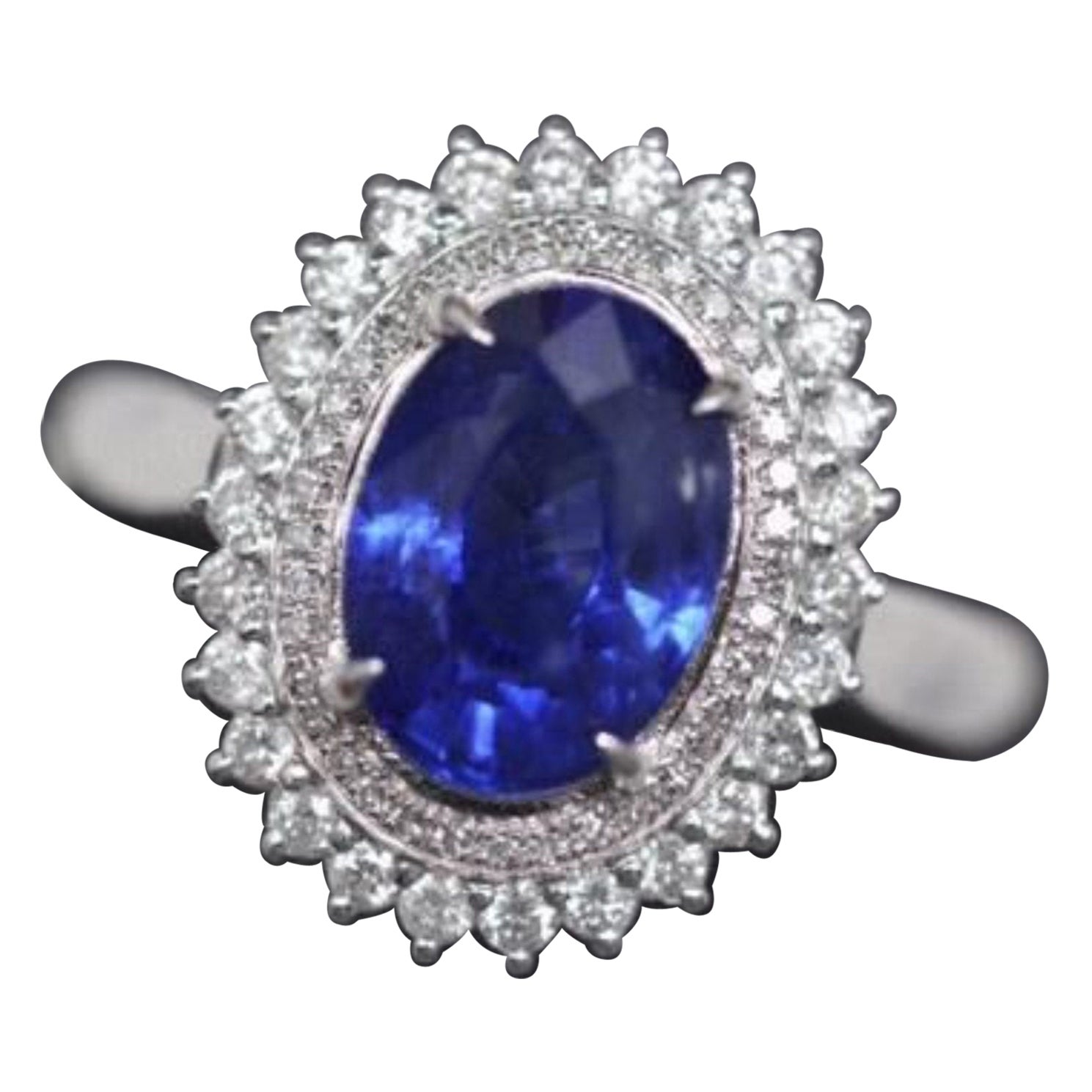 Customizable Sapphire Gold Ring, Natural Sapphire and Diamond ...