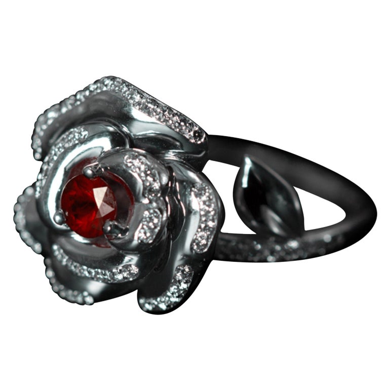 Customizable Unique Ruby Statement Ring, Vintage Ruby Gold Wedding Ring ...