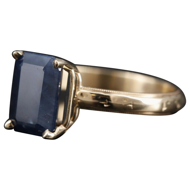 Customizable Minimalist Sapphire Engagement Ring 18K Gold Natural ...