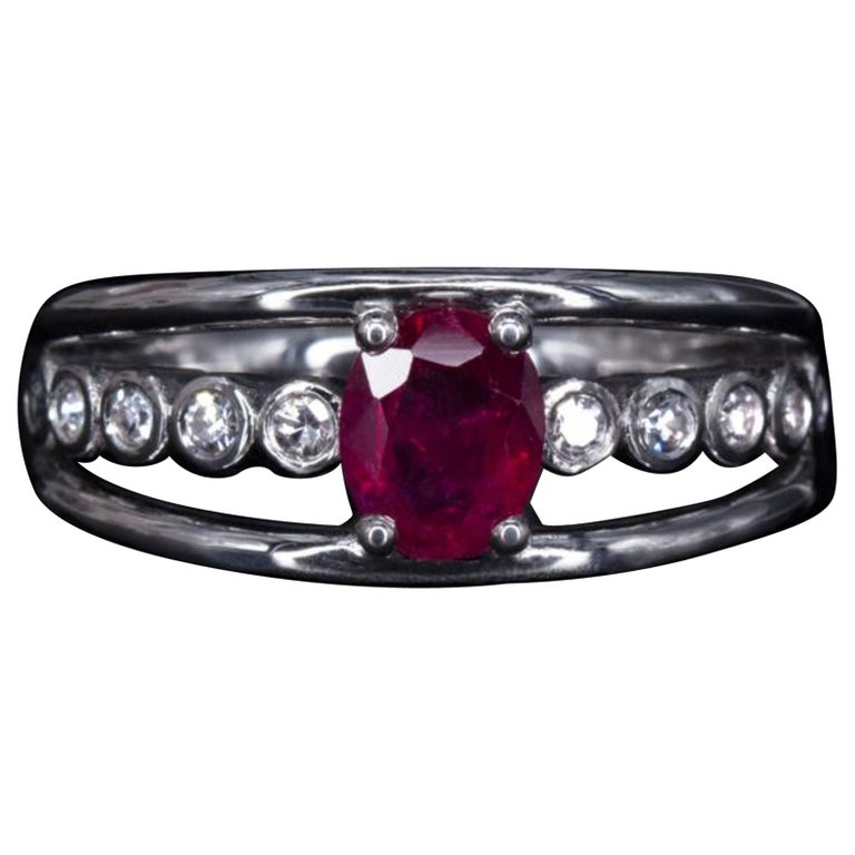 Customizable Minimalist Ruby Statement Ring, Classic Ruby Wedding Ring ...