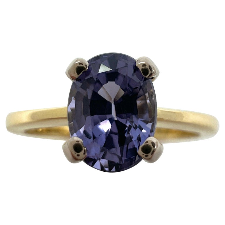 1.14 Carat Lilac Purple Spinel Oval Cut 18k Yellow and White Gold ...