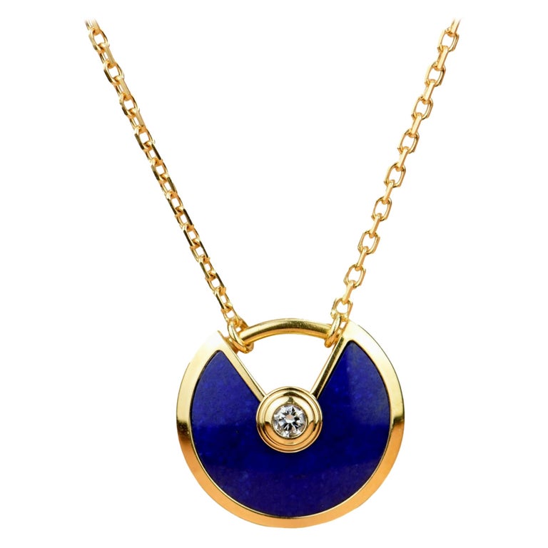 Cartier Amulette de Cartier 18K Yellow Gold Lapis Lazuli Necklace at ...