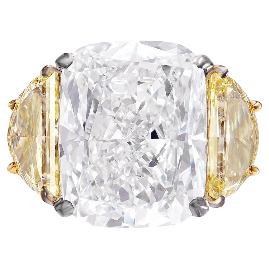 1.30 Carat GIA-Certified Cushion Natural Diamond V, VS1 18K Yellow Gold ...