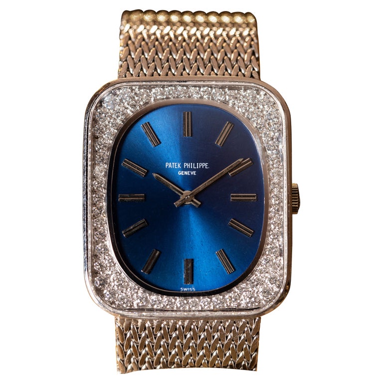 Patek Philippe Ellipse white gold and diamonds For Sale at 1stDibs