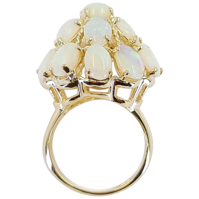 Opal Pyramid Ring in Yellow Gold For Sale at 1stDibs