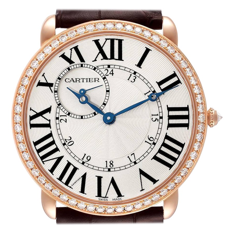 Cartier Ronde Louis 18K Rose Gold Diamond Bezel Mens Watch Wr007001 at ...