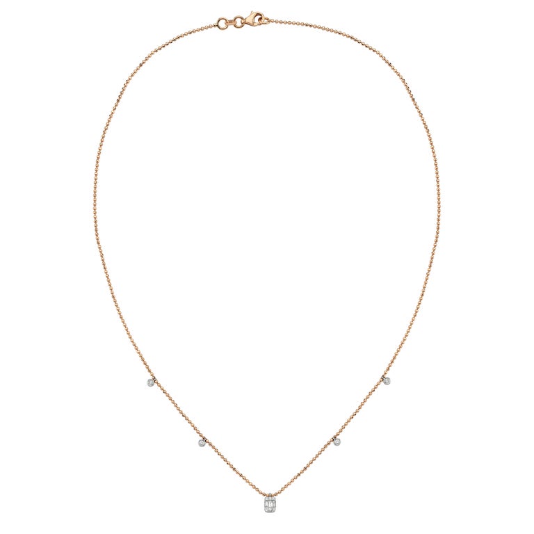 Dangling Diamond Bead Chain Necklace For Sale at 1stDibs
