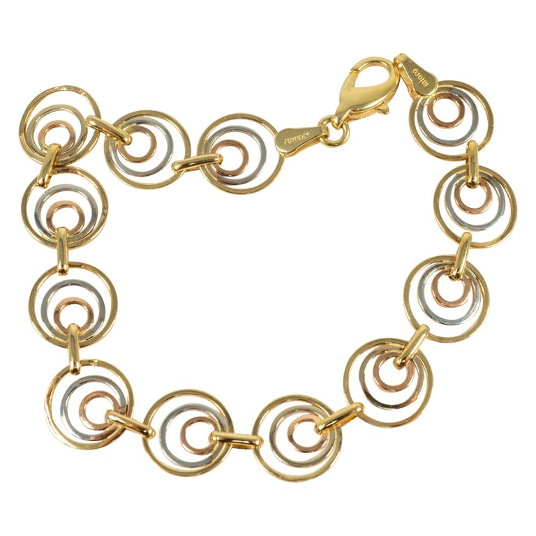 Tri-Color Concentric Circle Bracelet For Sale at 1stDibs