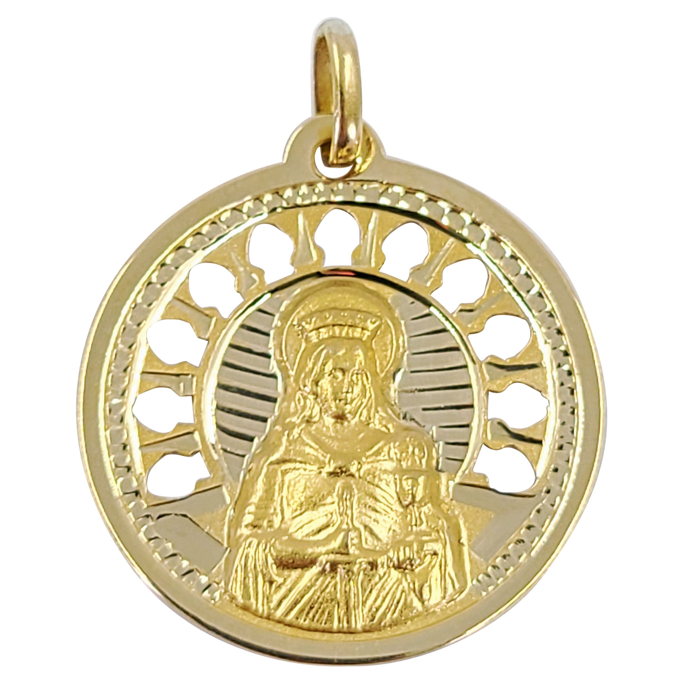 14 Karat Yellow Gold Holy Communion Medal at 1stDibs