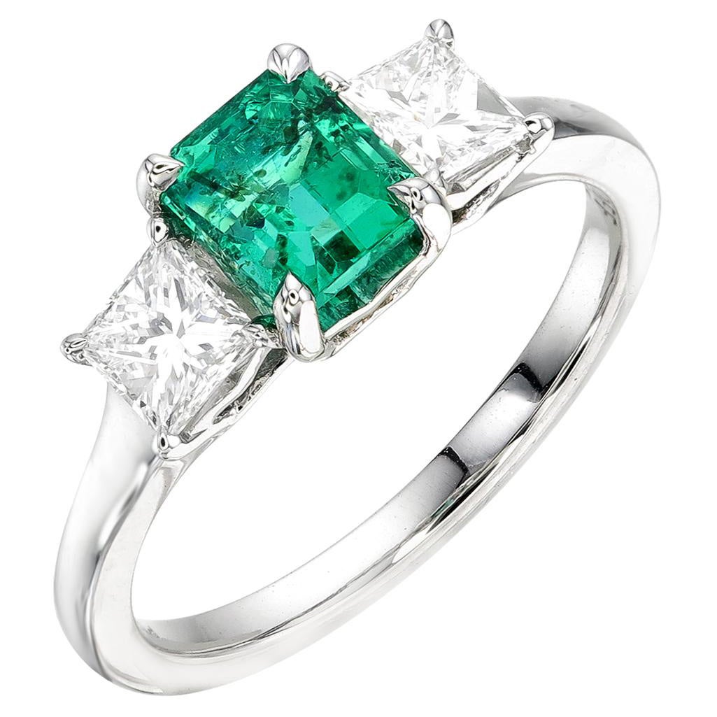 Orloff of Denmark - Platinum, 0, 93 Carat Emerald Diamond Ring For Sale ...