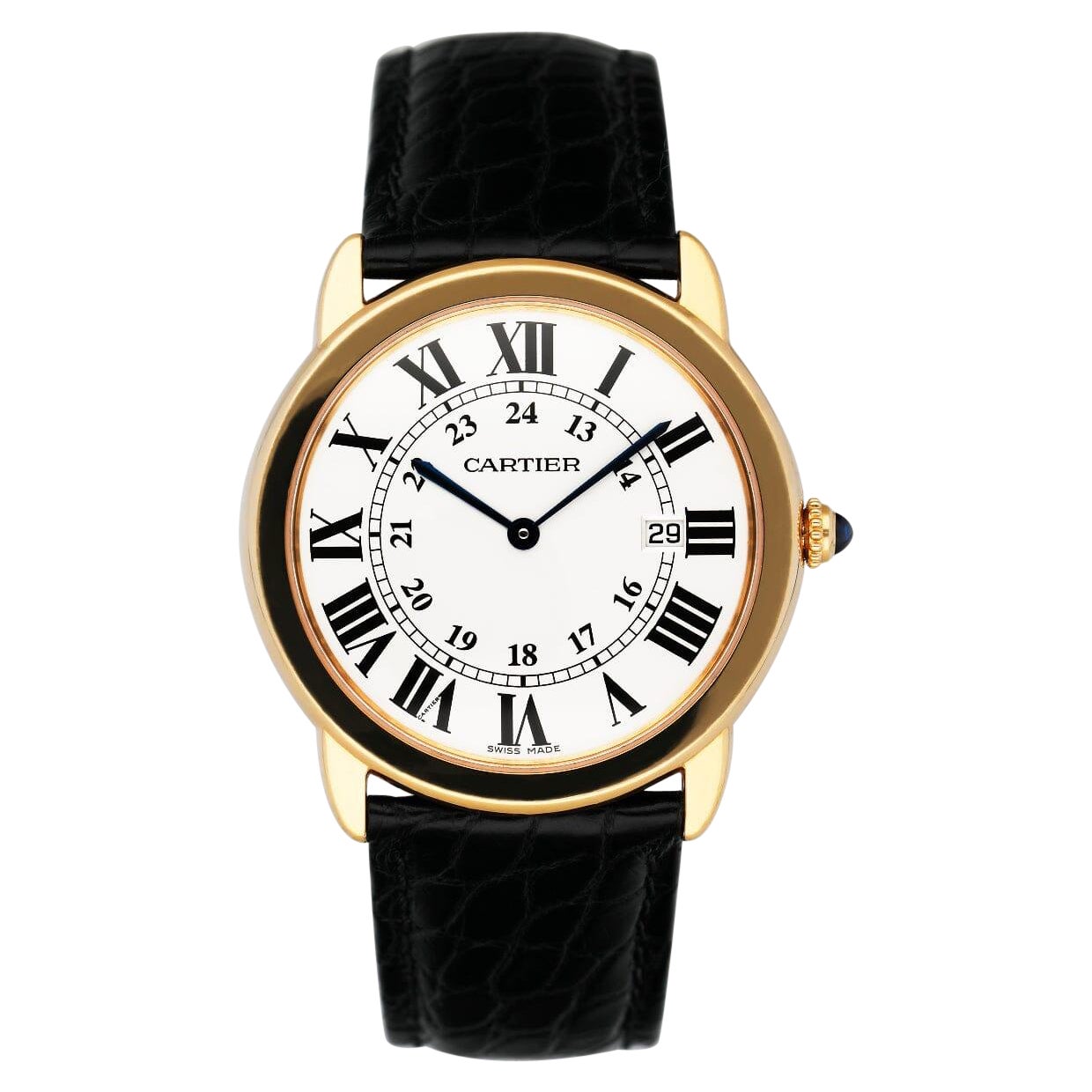 Cartier Ronde Solo W6700455 18K Yellow Gold Mens Watch at 1stDibs ...