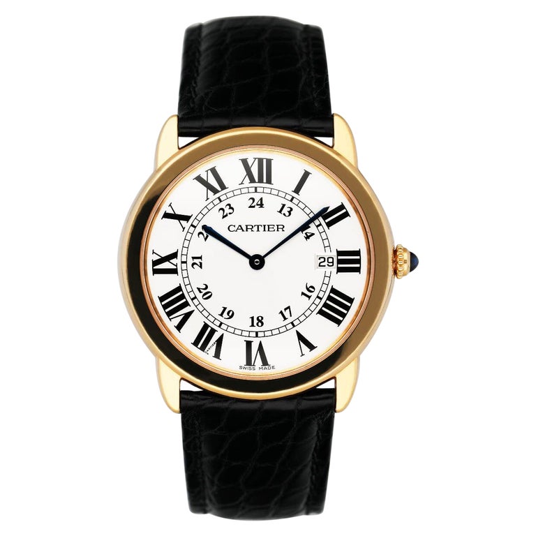 Cartier Montre Ronde Solo W6700455 en or jaune 18 carats pour hommes En ...