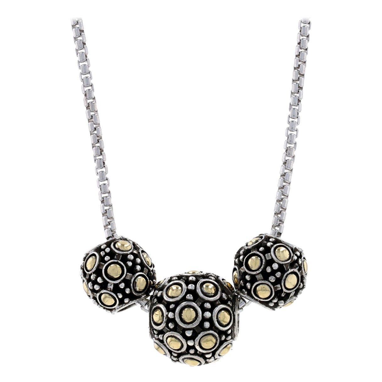 John Hardy Sterling Silver Yellow Gold Clasp Woven Chain Necklace at ...