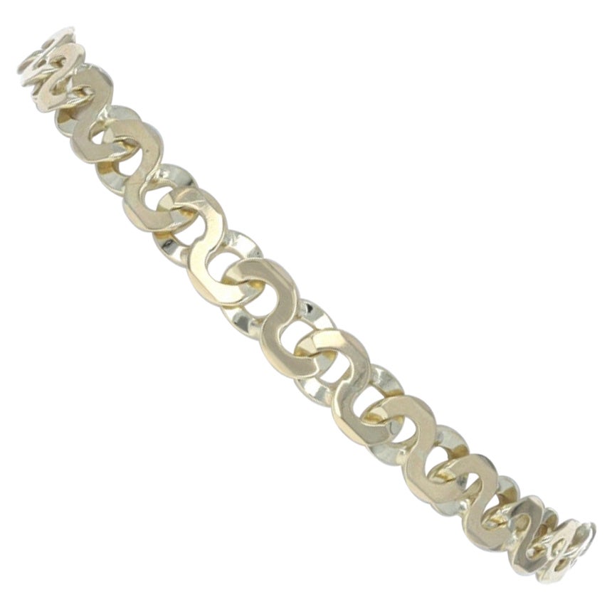 Yellow Gold Fancy Link Chain Bracelet 7 18k Figure Eight Unisex For ...