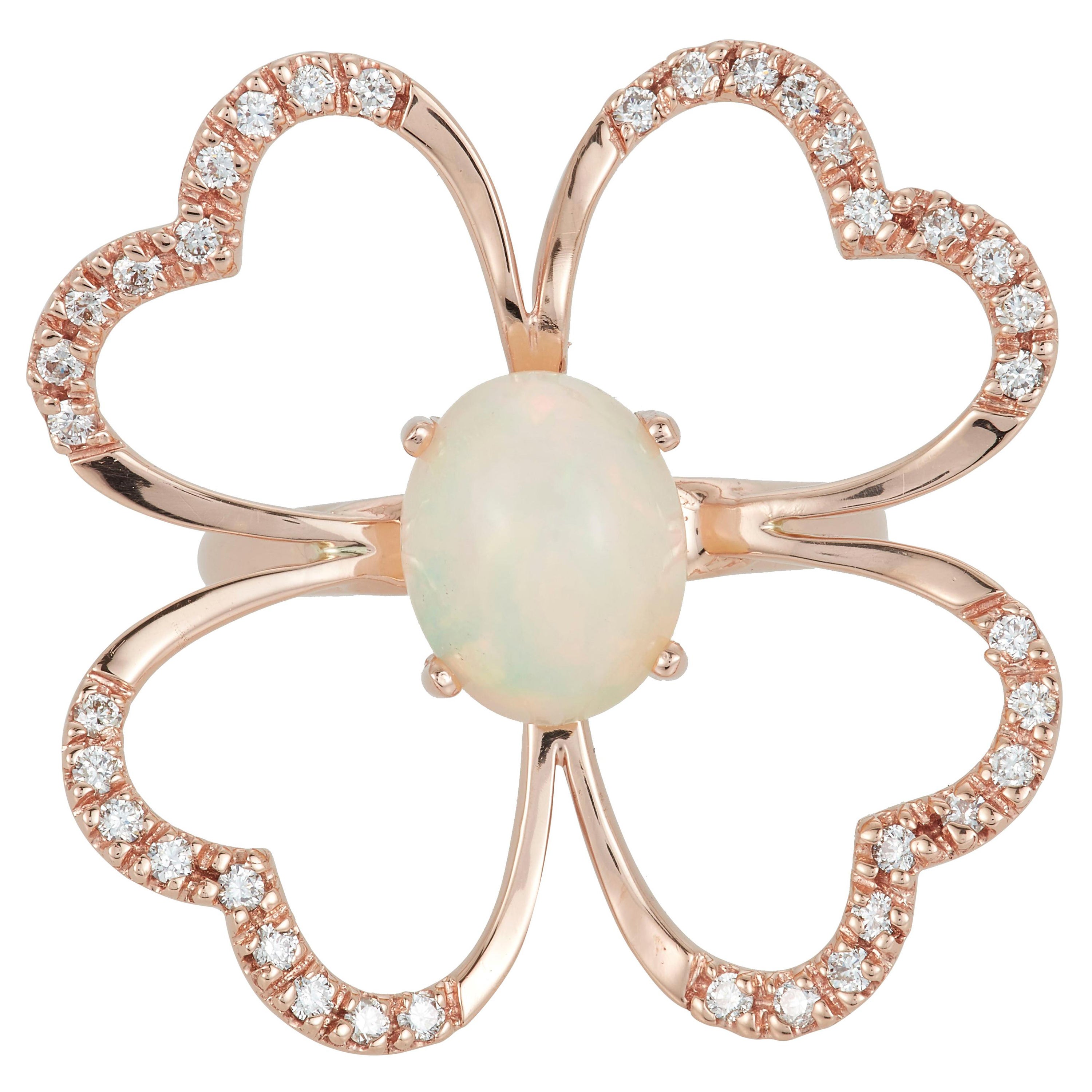 Vintage 14 Karat Gold Diamond Victorian Flower Floral Ring For Sale at ...
