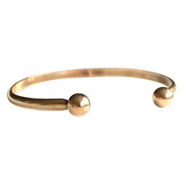 9ct Gold Vintage Torque Bangle For Sale at 1stDibs