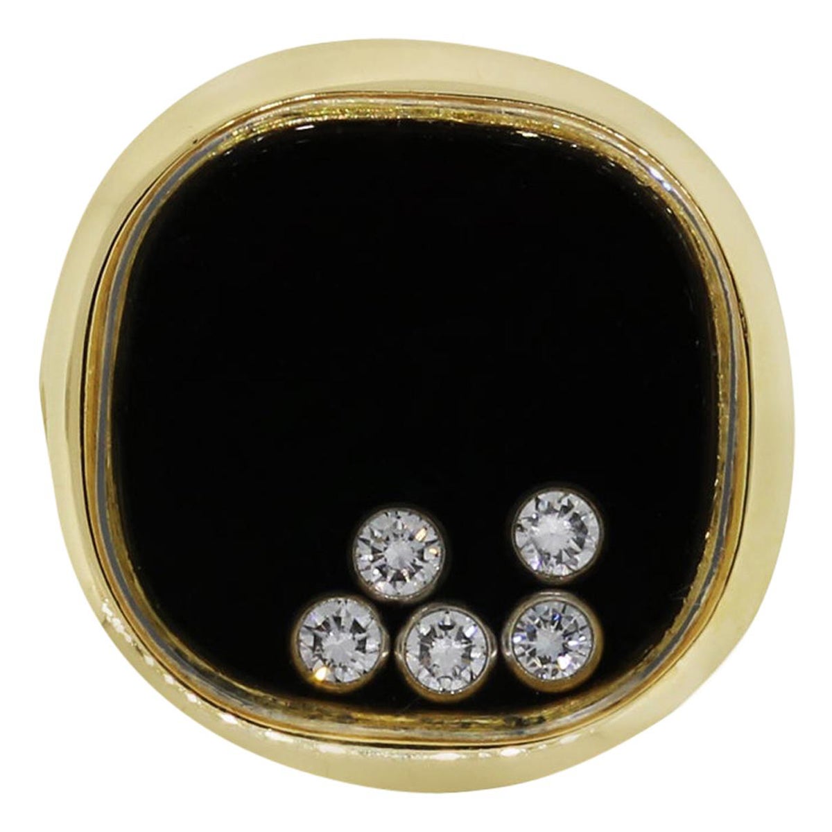 Chopard Five Floating Diamond and Onyx Gents Ring For Sale at 1stDibs