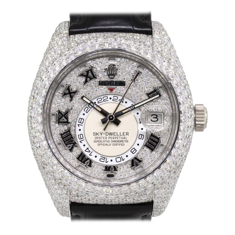 Rolex 326139 Skydweller 18 Karat White Gold All Diamond Watch For Sale ...