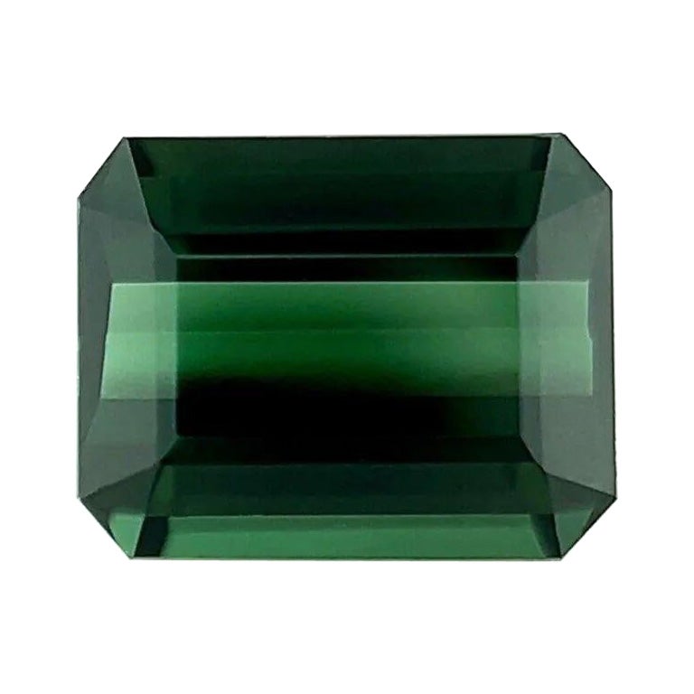 Deep Green Natural Tourmaline 1.78ct Octagon Emerald Cut Loose Gem VVS ...