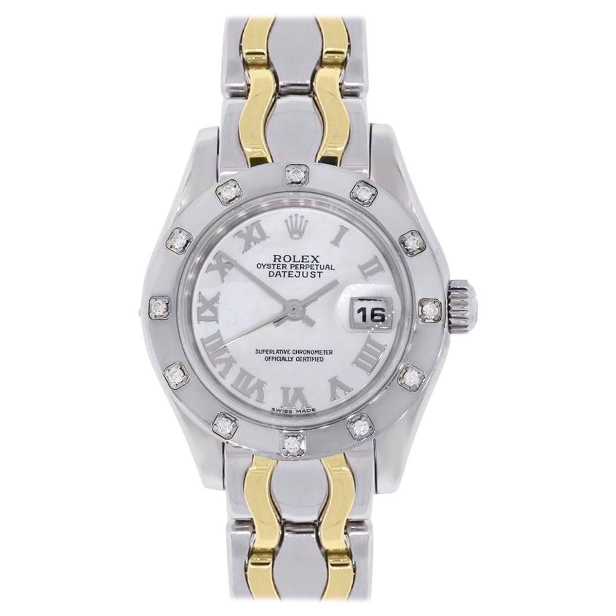 Rolex Lady's Yellow Gold and Multi-Colored Stone Pearlmaster Watch Ref ...