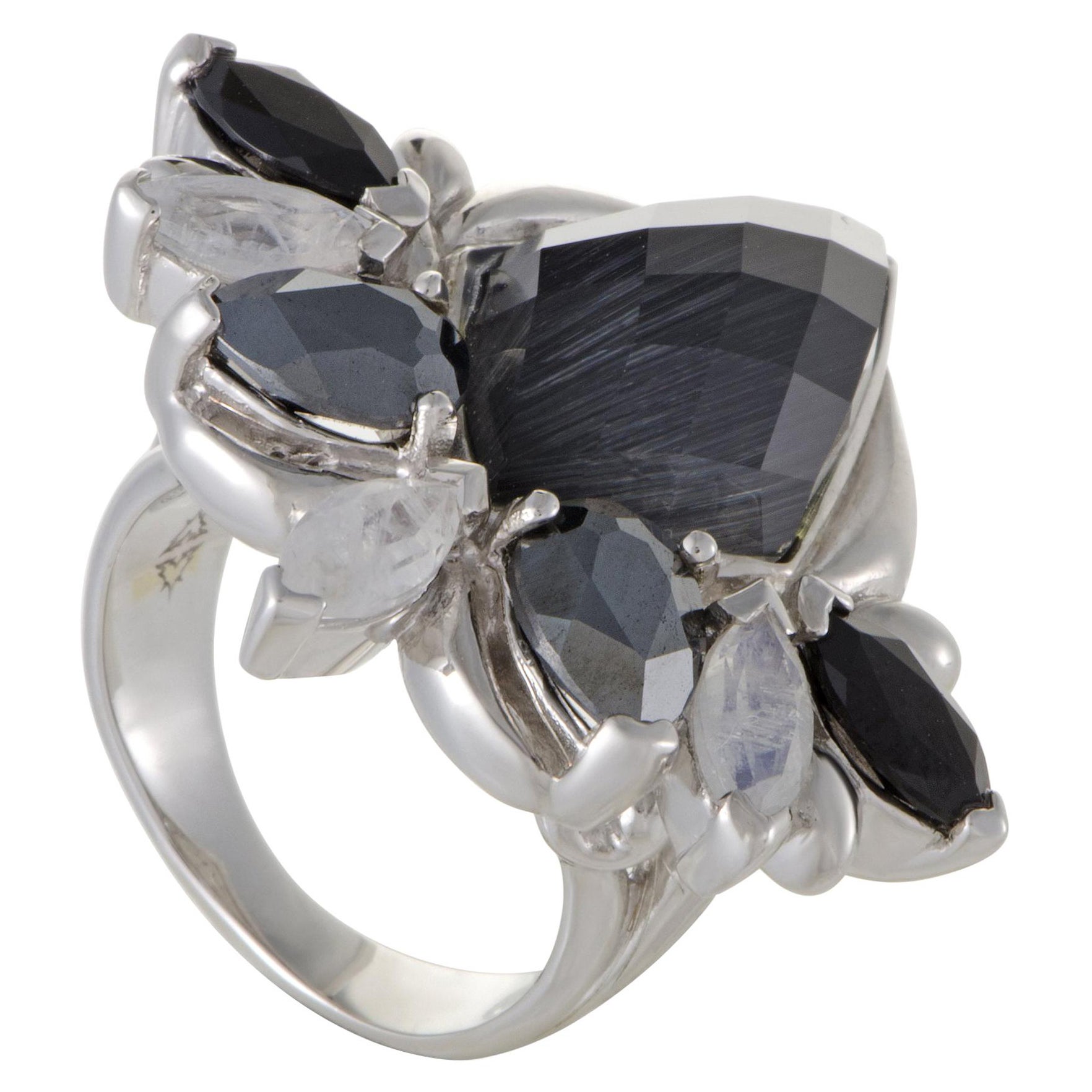 Stephen Webster Baroque Superstud Silver Cat's Eye and Quartz Diamond ...