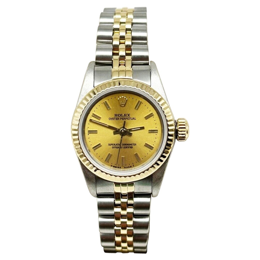 Rolex Ladies 6619 Oyster Perpetual Diamond Dial 18K Yellow Gold For ...