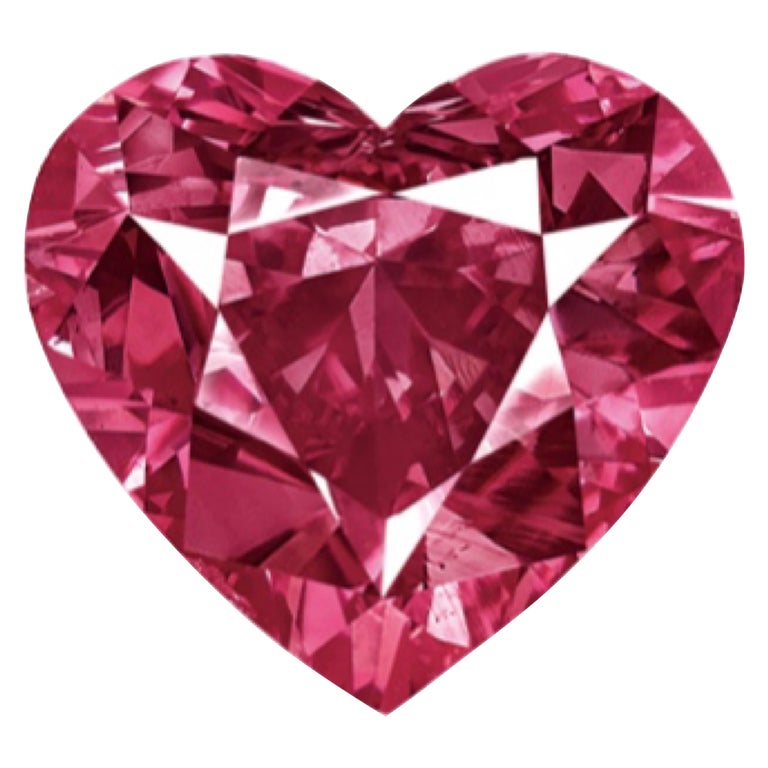 Emilio Jewelry Certified Argyle Fancy Red Diamond Heart For Sale at 1stDibs