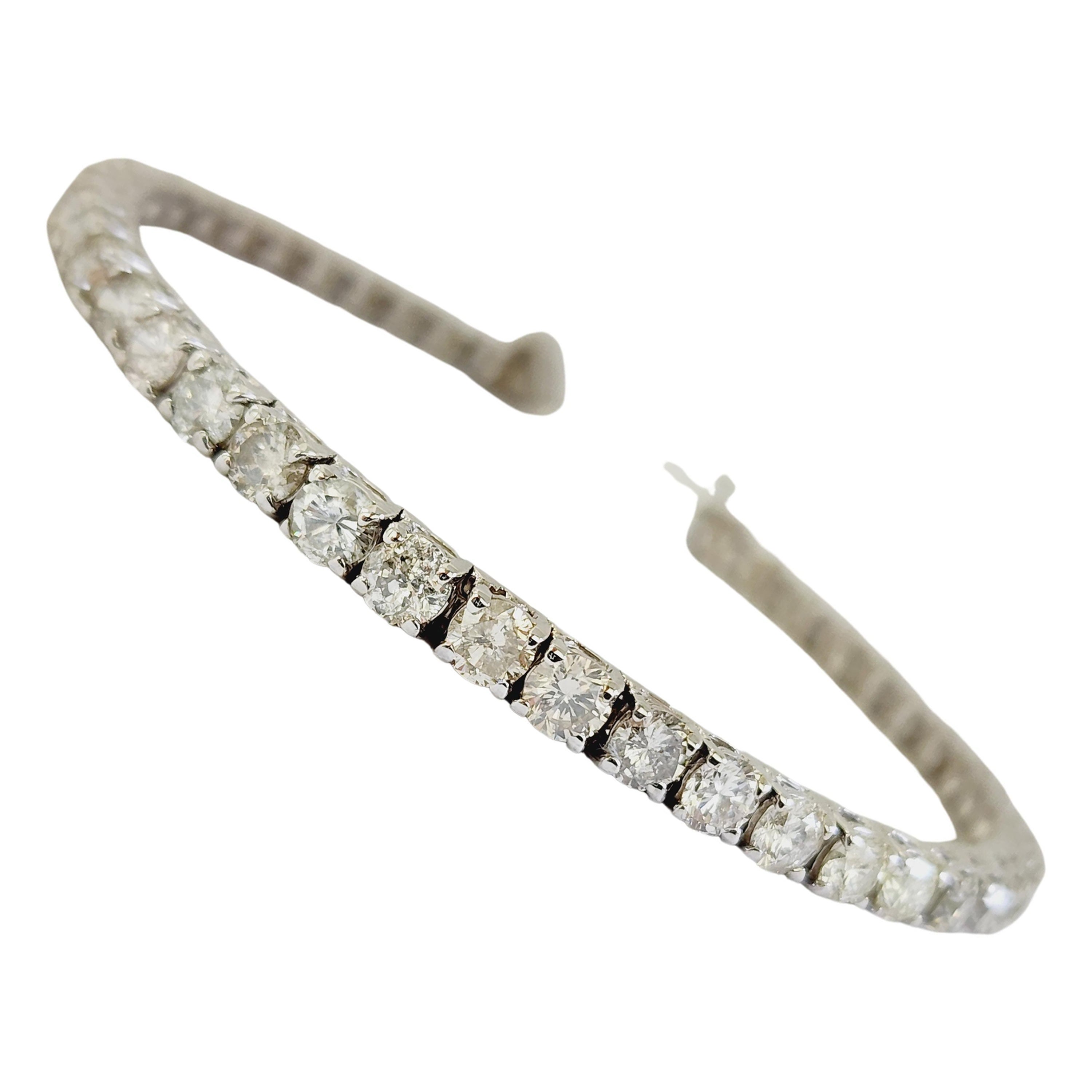 9 25 Carat Round Brilliant Natural Diamond Tennis Bracelet 14 Karat