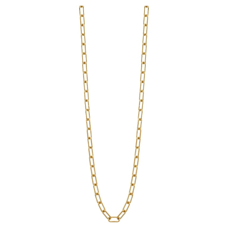 Handcrafted Bond Rectangular Gold Link Necklace by Single Stone For ...