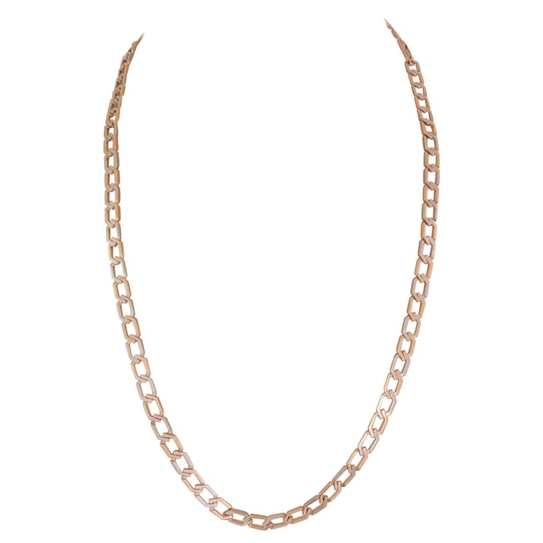 Vintage Van Cleef and Arpels 18k Two Tone Gold Octagonal Link Long ...