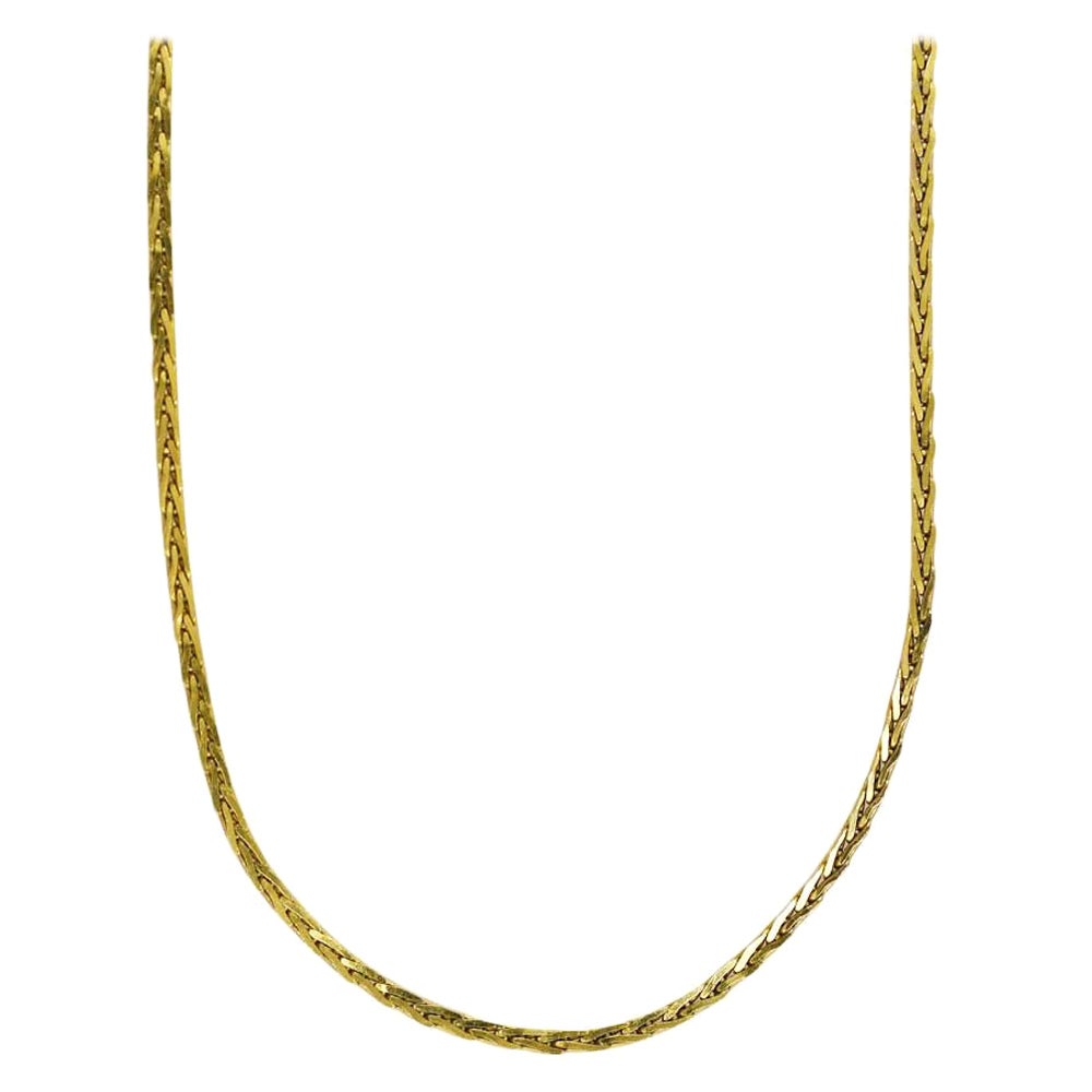 18 Karat Yellow Gold Wheat Chain at 1stDibs