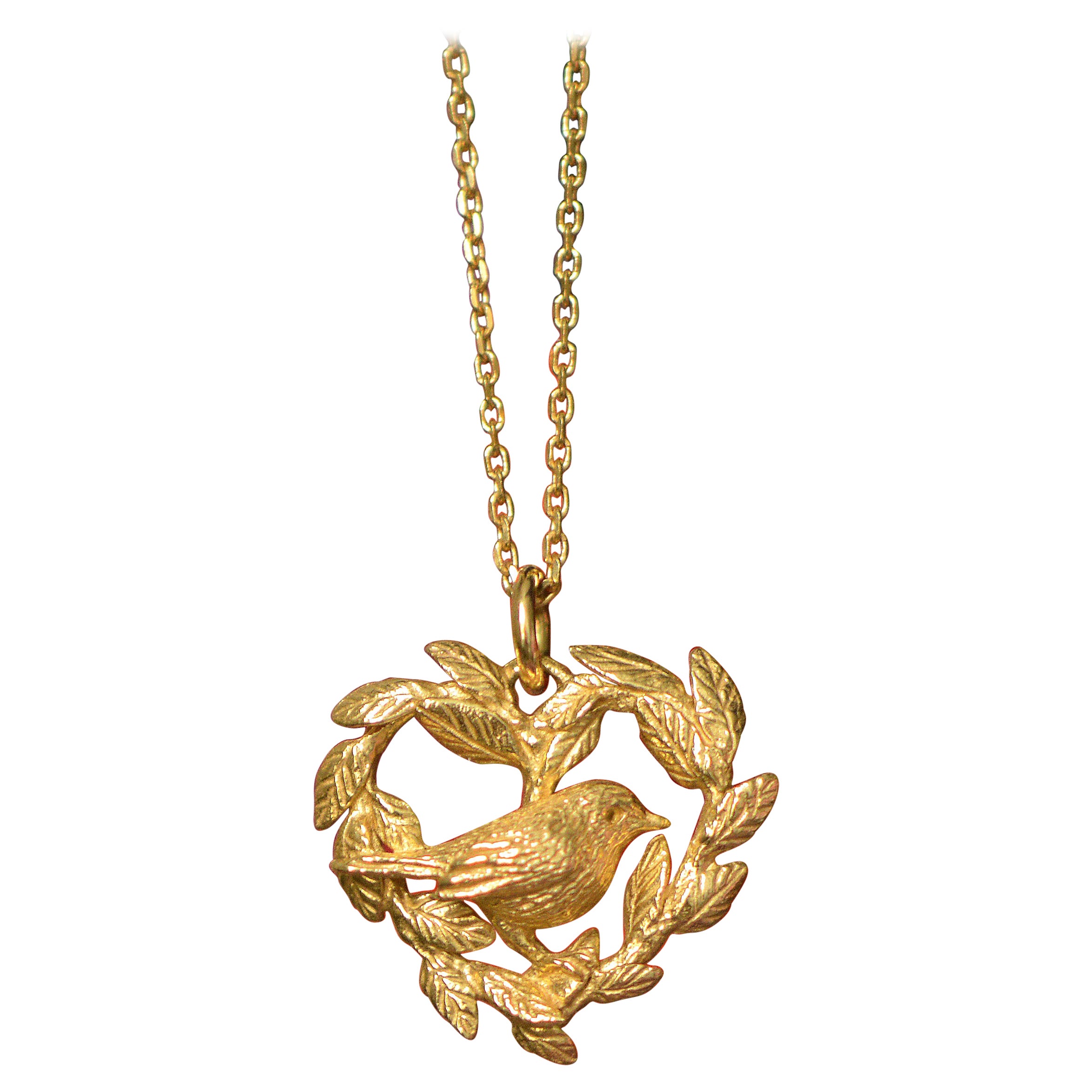 Solid 18 Carat Gold Robin Heart Pendant by Lucy Stopes-Roe For Sale at ...