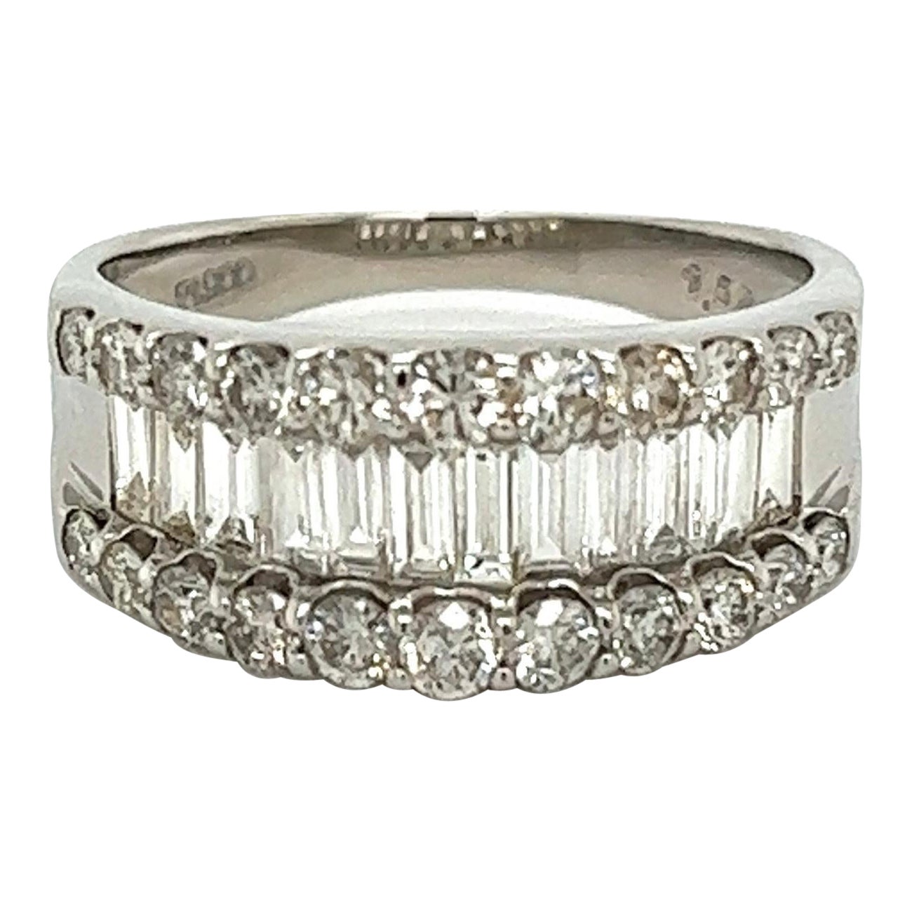 Pavé Diamond Half Hoop Band Vintage 18 Karat Gold Ring Estate Fine ...