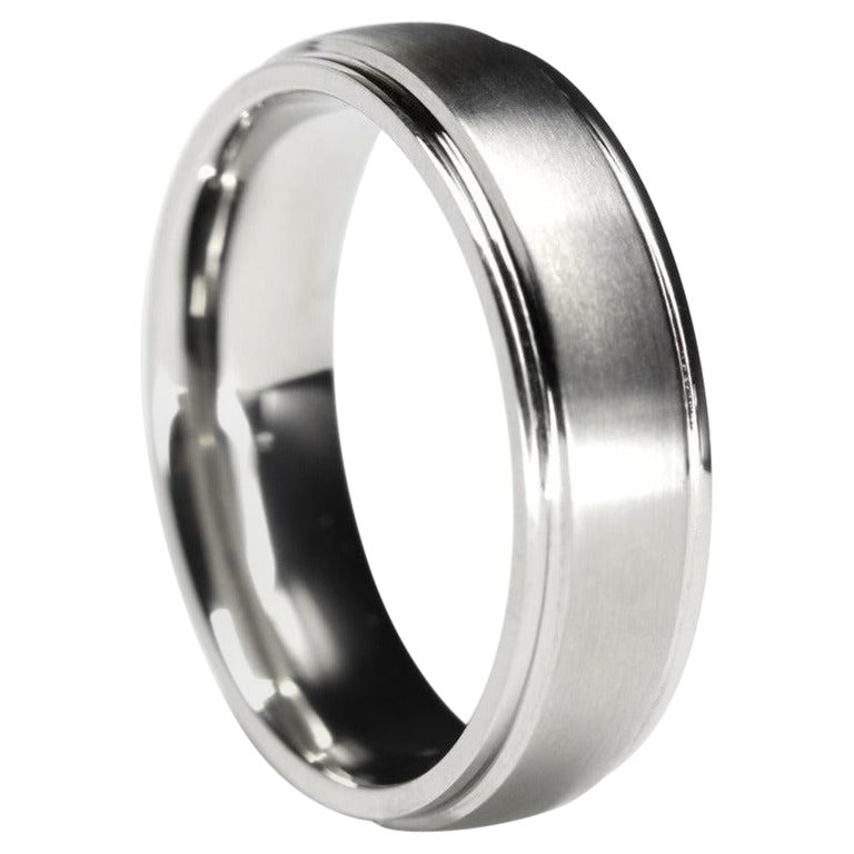 Customizable The Branson Titanium Beveled Edge Comfort Fit Wedding Band ...
