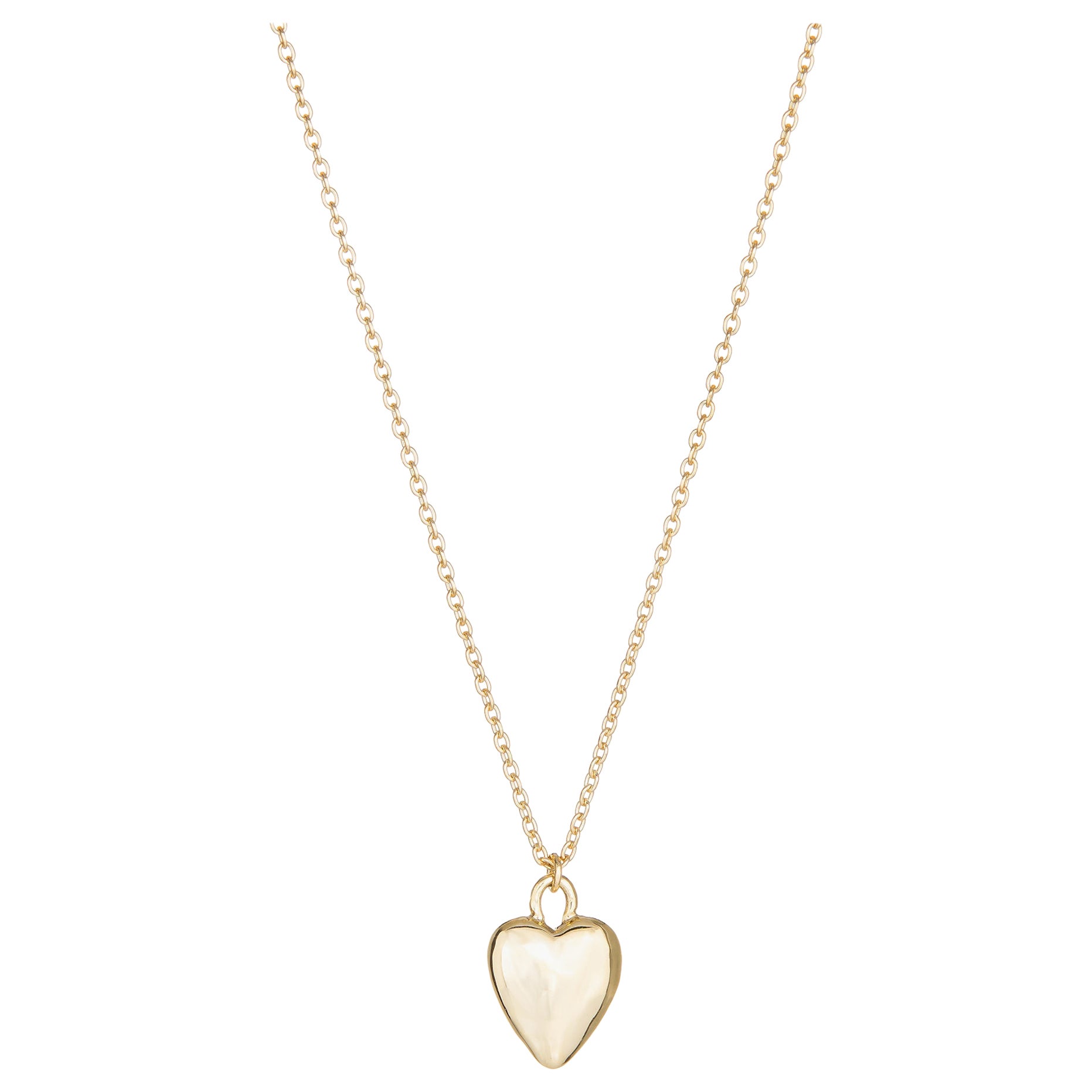 14k Yellow Gold Heart Pendant For Sale at 1stDibs