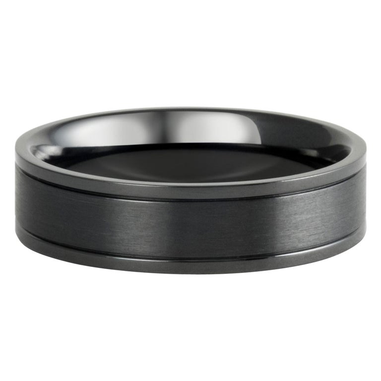 Customizable Ericson : Black Titanium Comfort Fit Wedding Band W ...